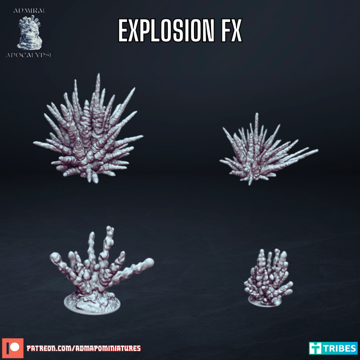 3D Printable Explosion FX (Pre-supported) by Admiral Apocalypse